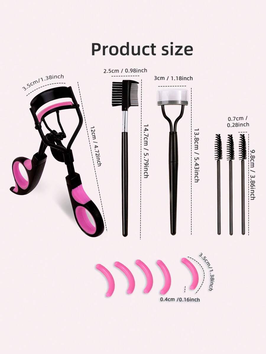 11pcs Womens Eyelash Curler And Eyebrow Brush Kit Including 1 Eyelash