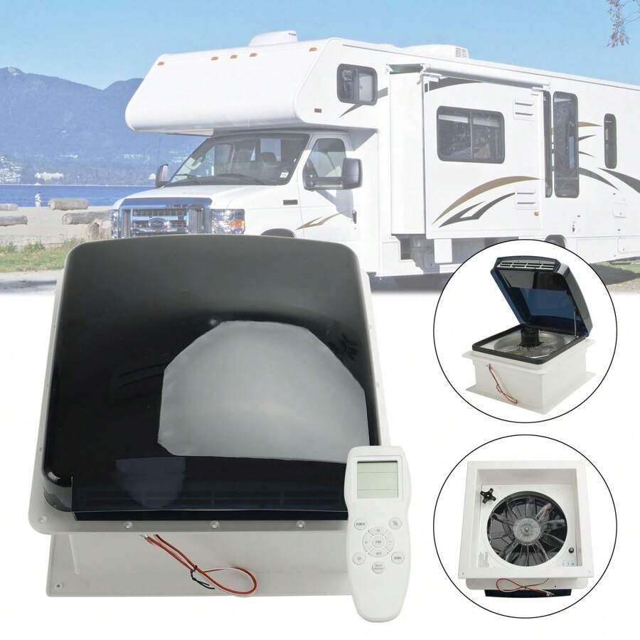 14" RV Caravan Roof Vent RV Fan 12V Skylight With Remote Control 10 ...