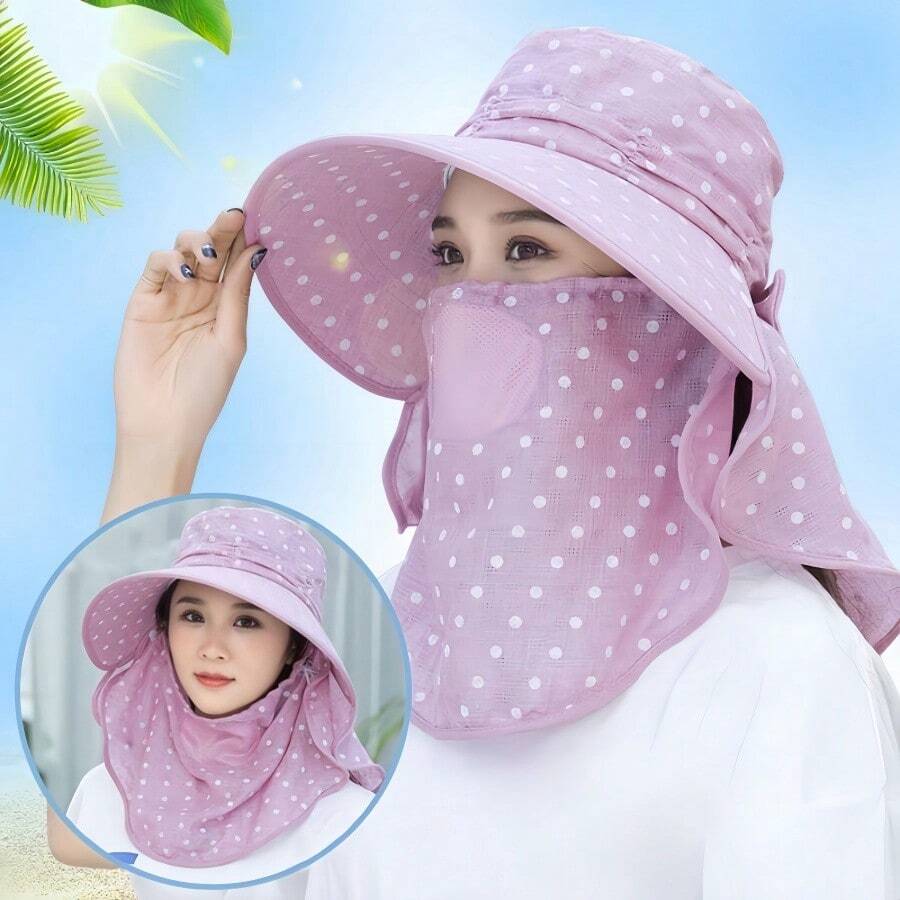 1pc Women's Sun Protection Hat, Summer Face Shield Sun Hat, Wide Brim ...