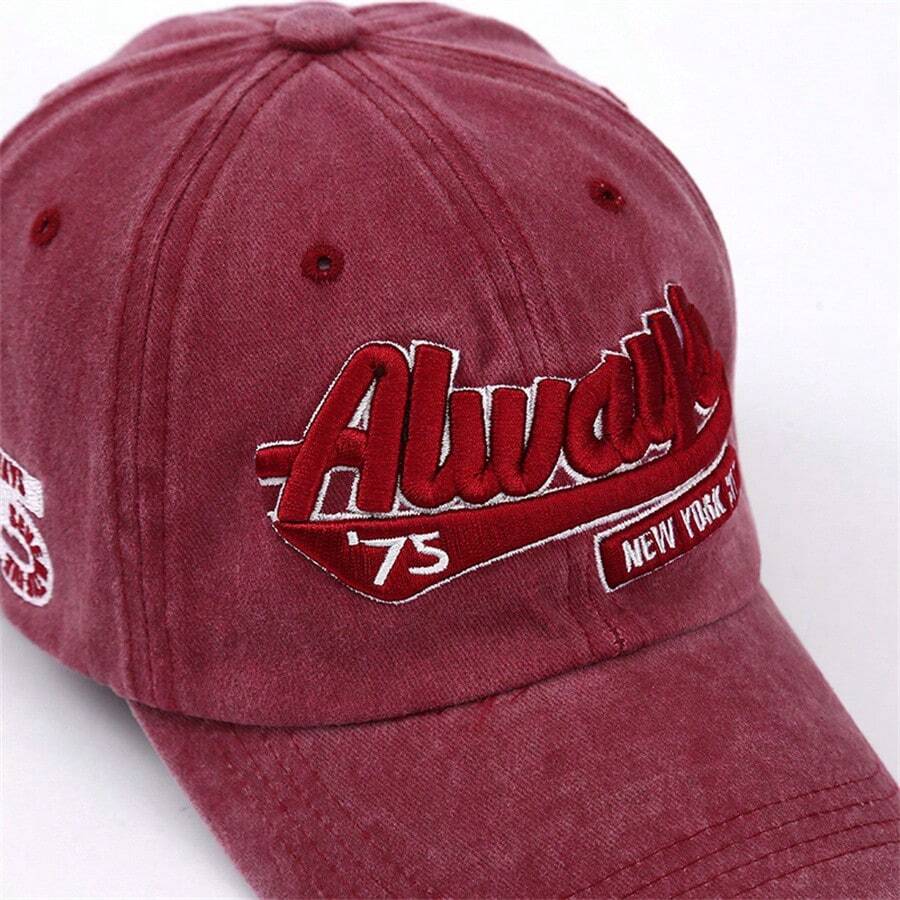 1pc Men's Letter Embroidery Washed Denim Baseball Cap Suitable For ...