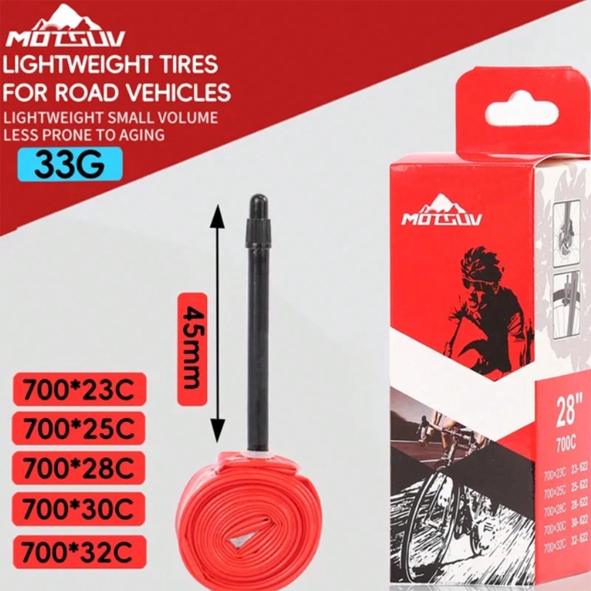 1pc 45mm Lightweight Tpu Inner Tube For Bicycle, 700x18 25 28 32c Road Fixed Gear Bike, French ...