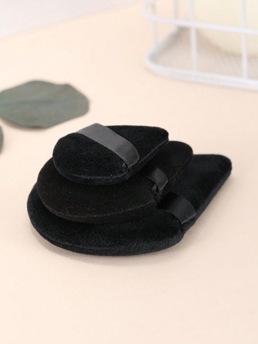 3pcs/Set Black Triangular Double-Sided Makeup Sponge In Large, Medium ...