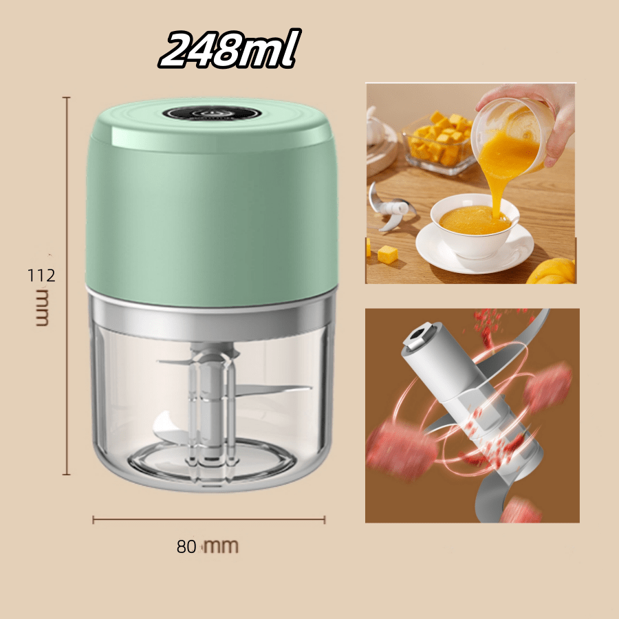 250ml Electric Food Grinder USB Port Wireless Minced Meat Spices Minced ...