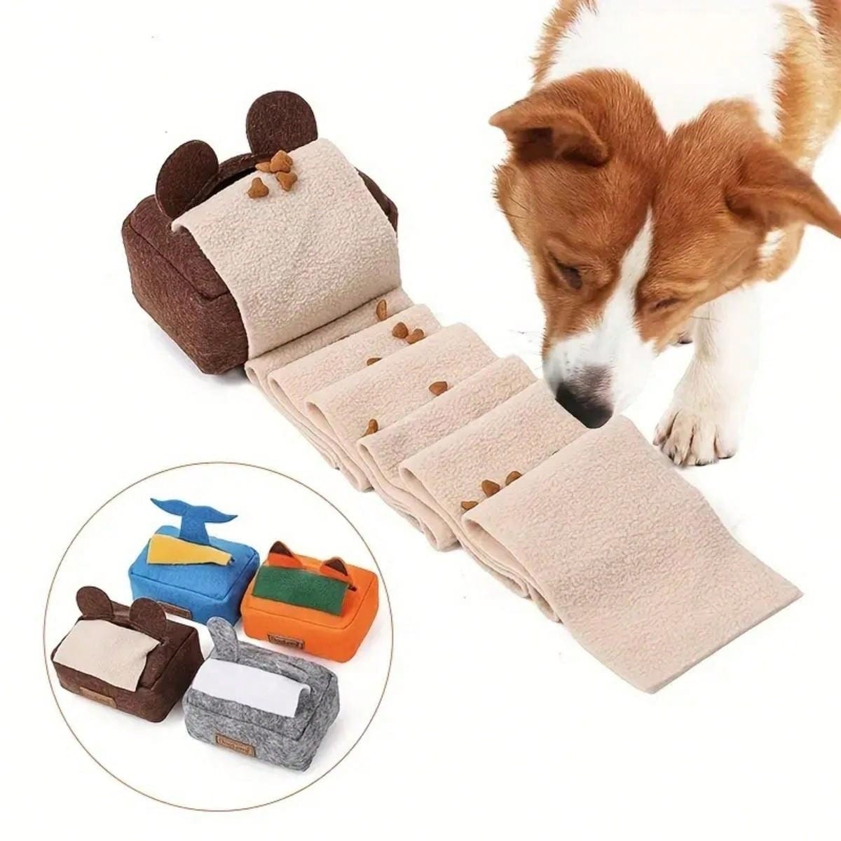 1pc Interactive Pet Tissue Box Sound Toy-Dog Chew Squeaky Toy That ...