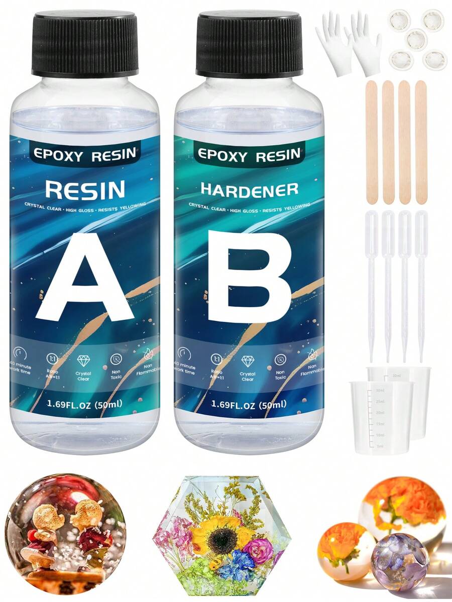 Crystal Clear Epoxy Resin Making Kit, No Bubble Resin, Perfect For ...