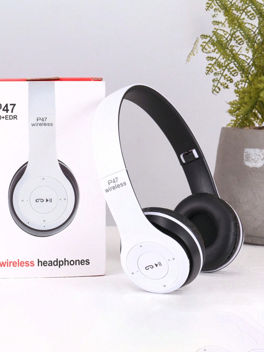 P47 Over-Ear Headphones, Foldable, Wireless, Heavy Bass, Sport Headset ...