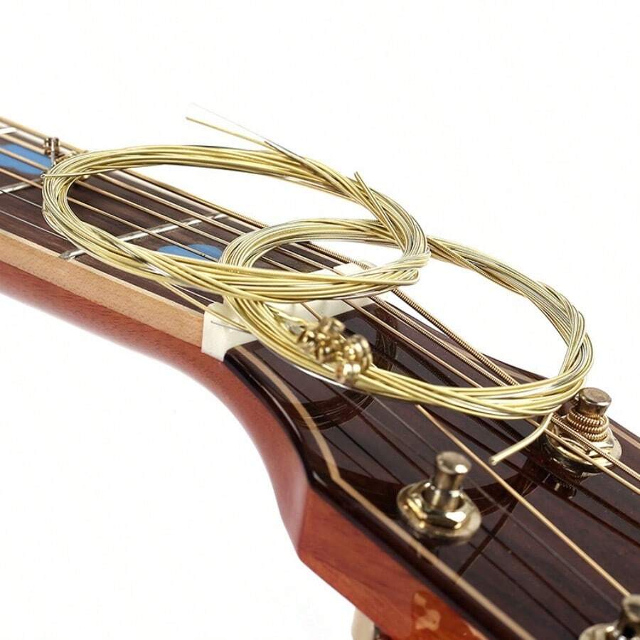 3pcs Wood Guitar Brass String Acoustic Guitar Strings Set, Folk Guitar ...