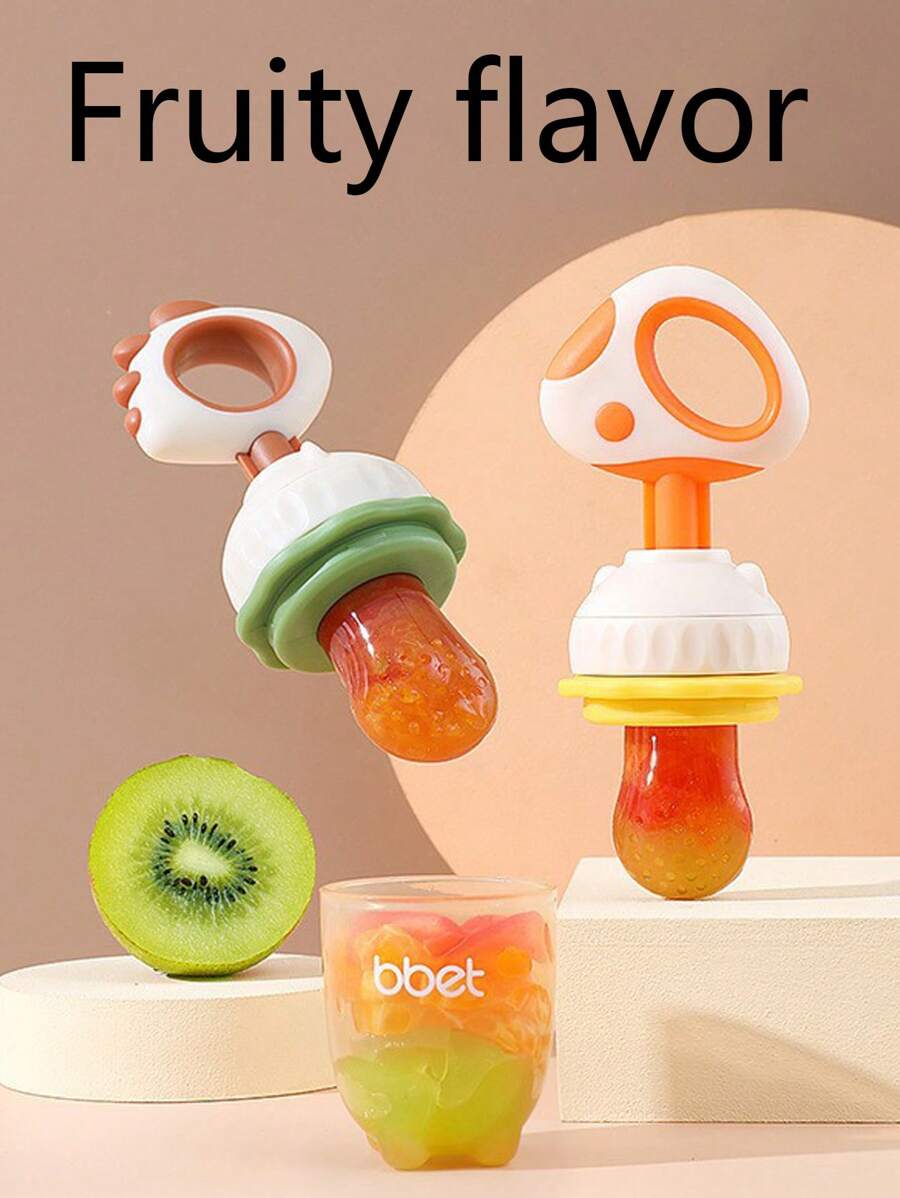 1pc Baby Food Feeder Pacifier With Silicone Pouches, Fruit Vegetable ...