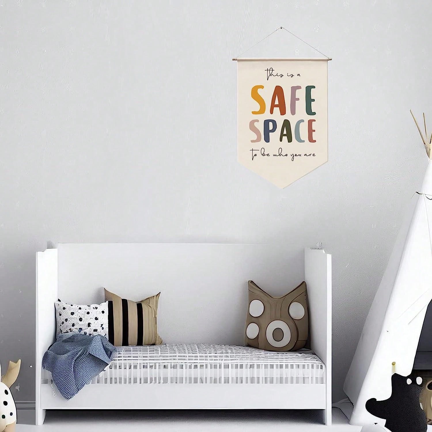 Safe Space Wall Hanging 17.7''x11.8'' Therapy Office Wall Decor ...