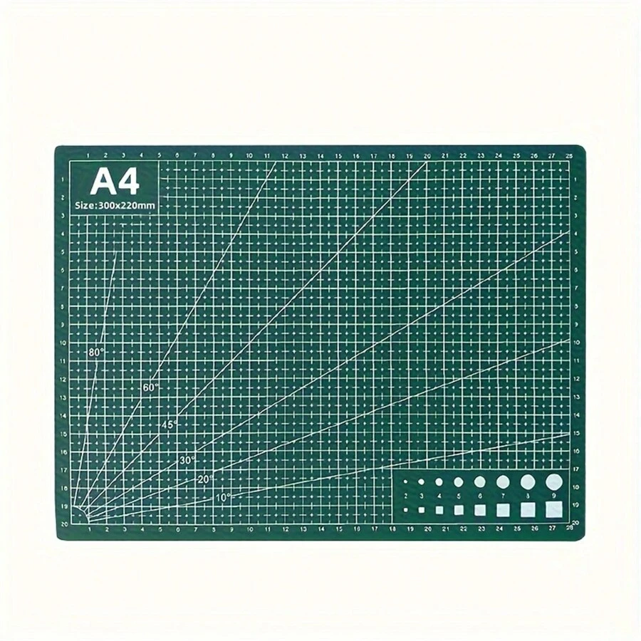 A4 Cutting Mat, Green Self-Healing PVC Cutting Mat, Double-Sided Grid ...