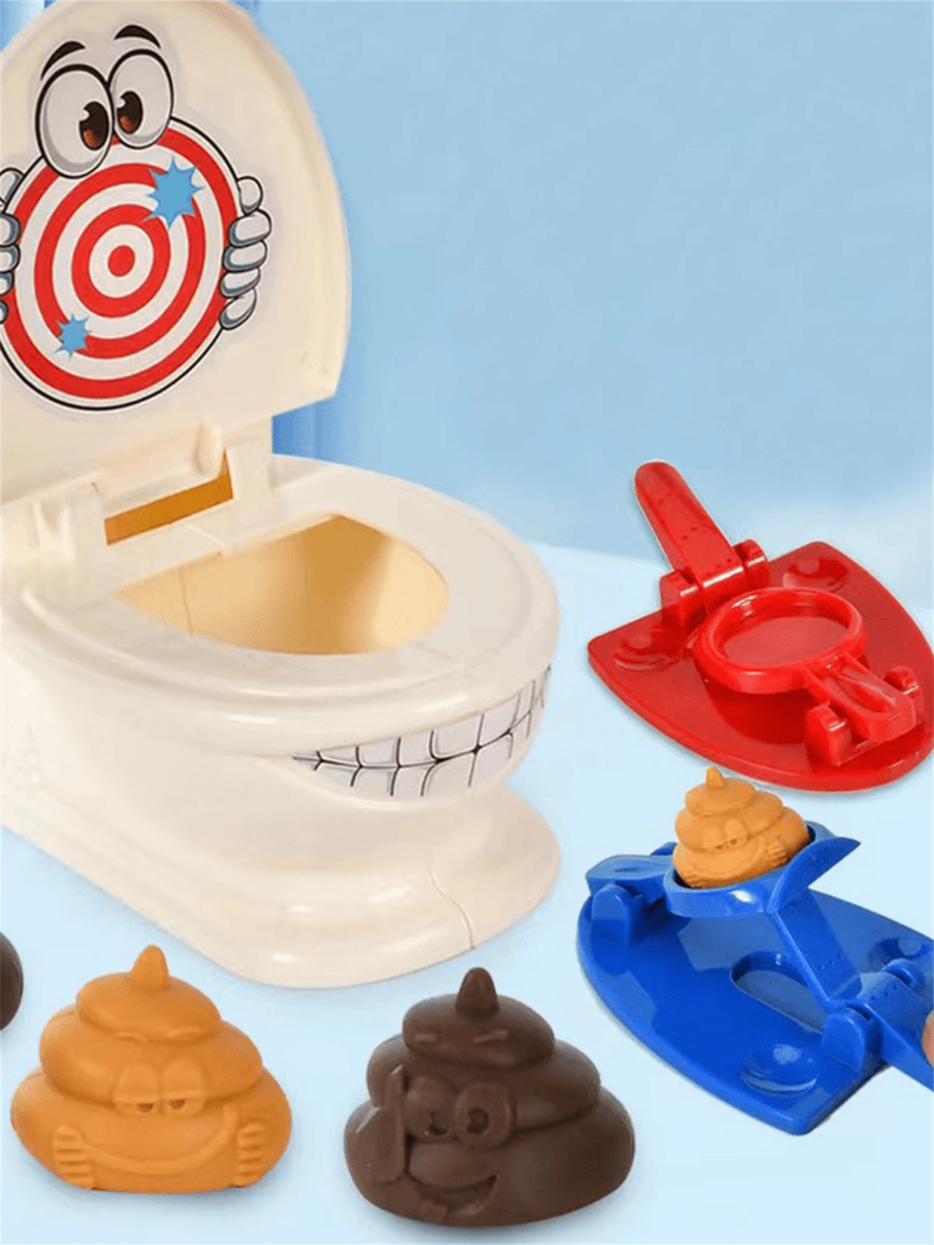 1pc Simulated Toilet Ejection Poop Game Toy Double Interactive Desktop ...