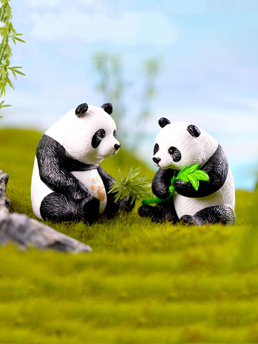 1pc Lifelike Resin Panda Miniature Landscape Ornament For Garden ...