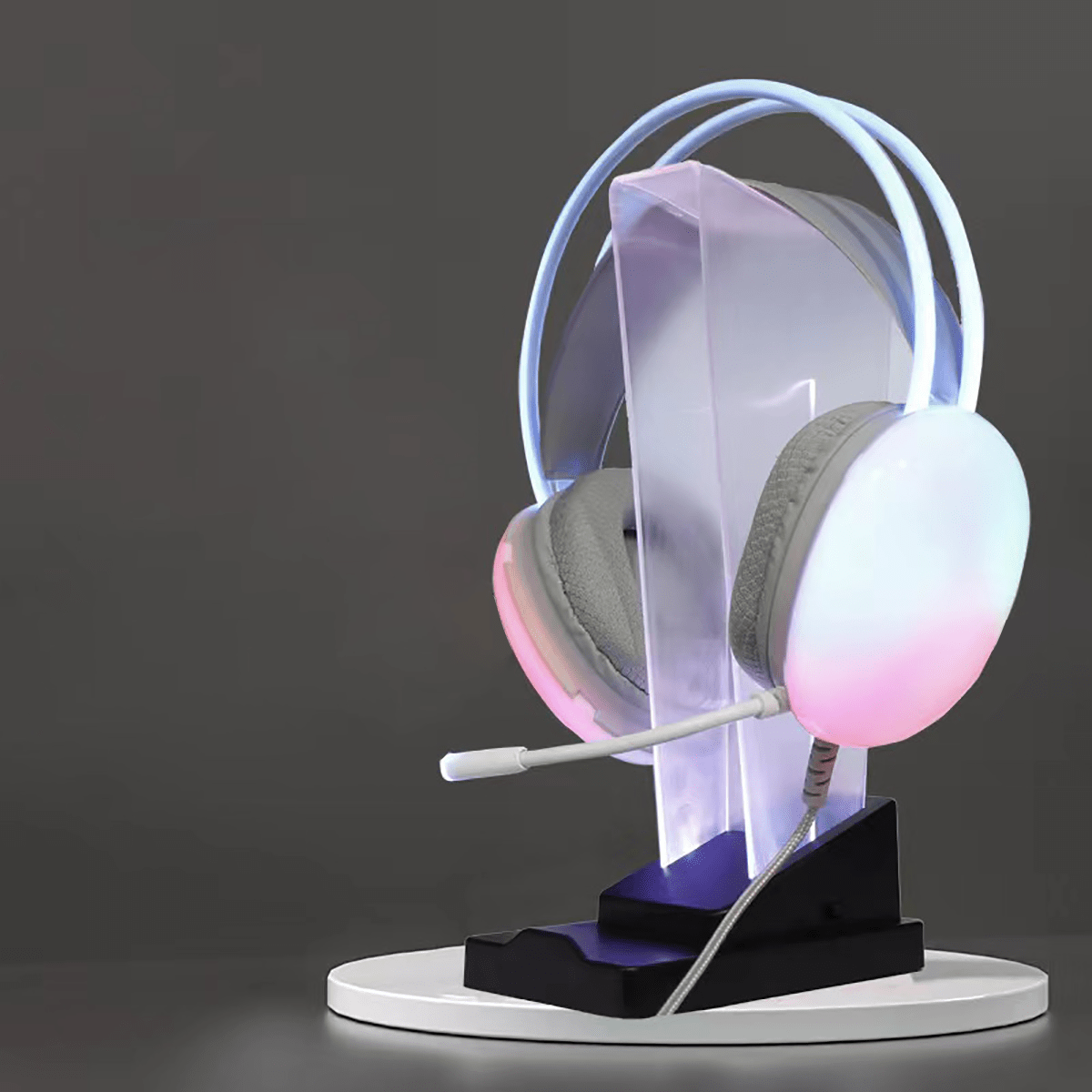 Colorful Light-Up Headphone Stand With Breathing Led Light, Usb Powered ...