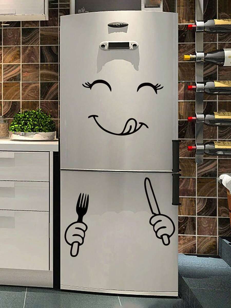 1set Cartoon Face Refrigerator Stickers For Kids, Artistic And Creative ...