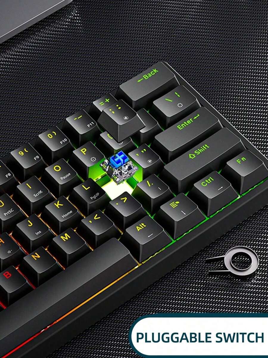 DANYCASE 61 Keys Gaming Keyboard Mechanical English Keyboard Blue ...