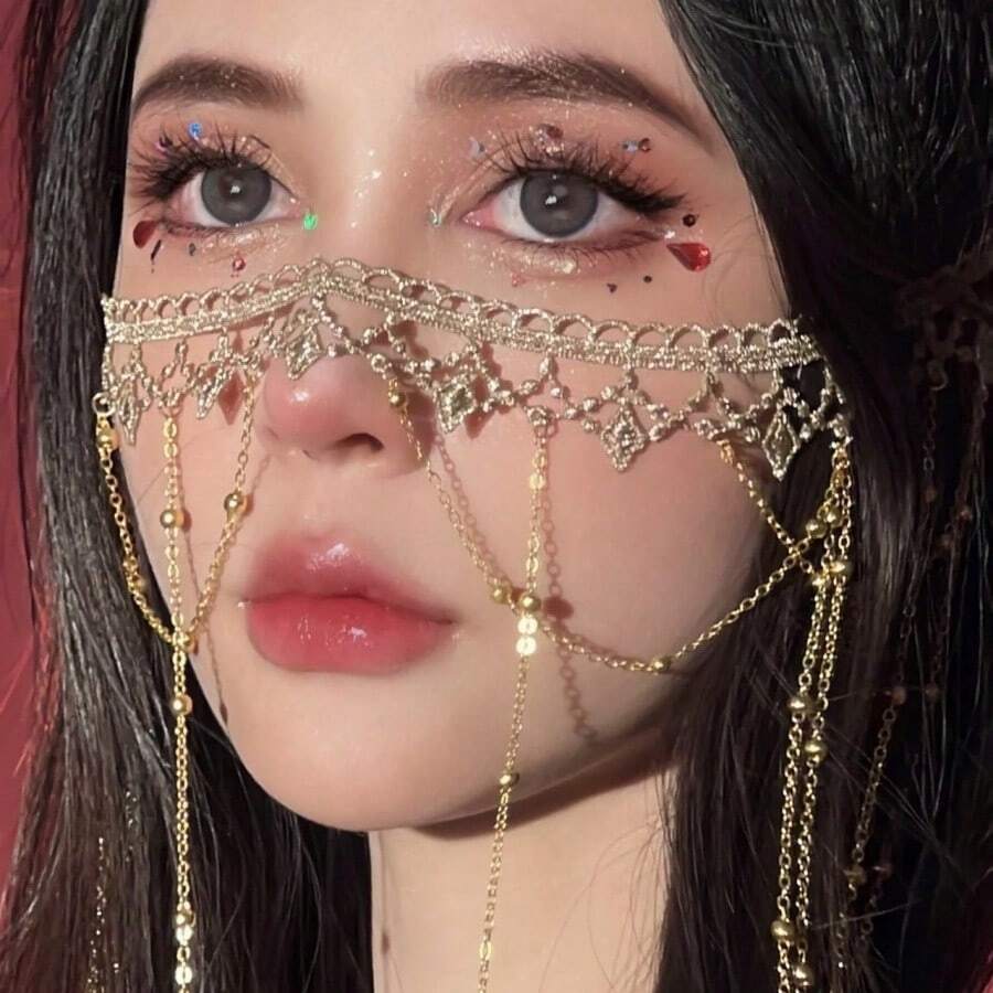 1pc Tassel Face Veil Inspired By Traditional Chinese Clothing And Hanfu ...