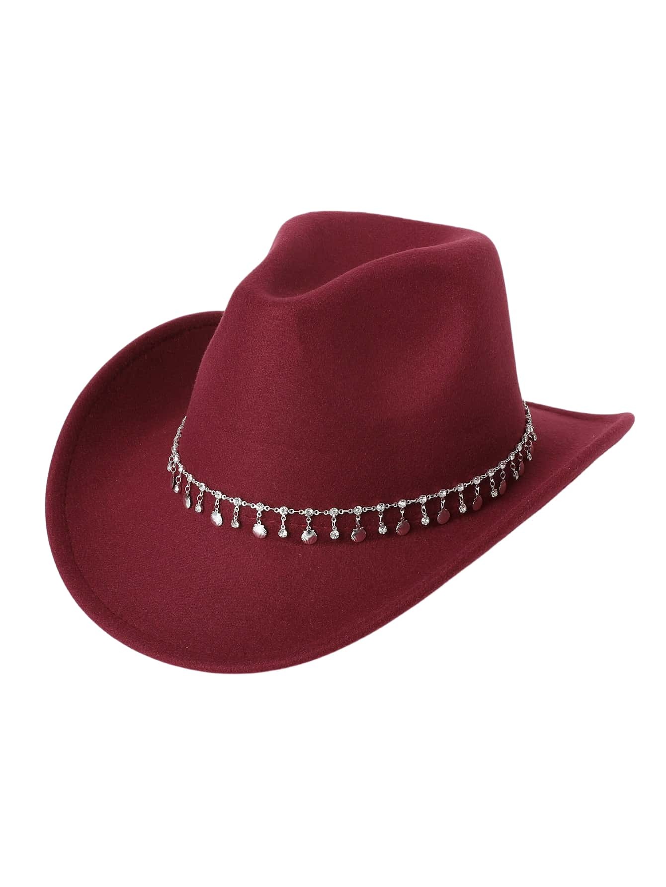 1pc [Cowboy Hat] Ladies' Cowboy Hat Luxurious Rhinestone & Tassel ...