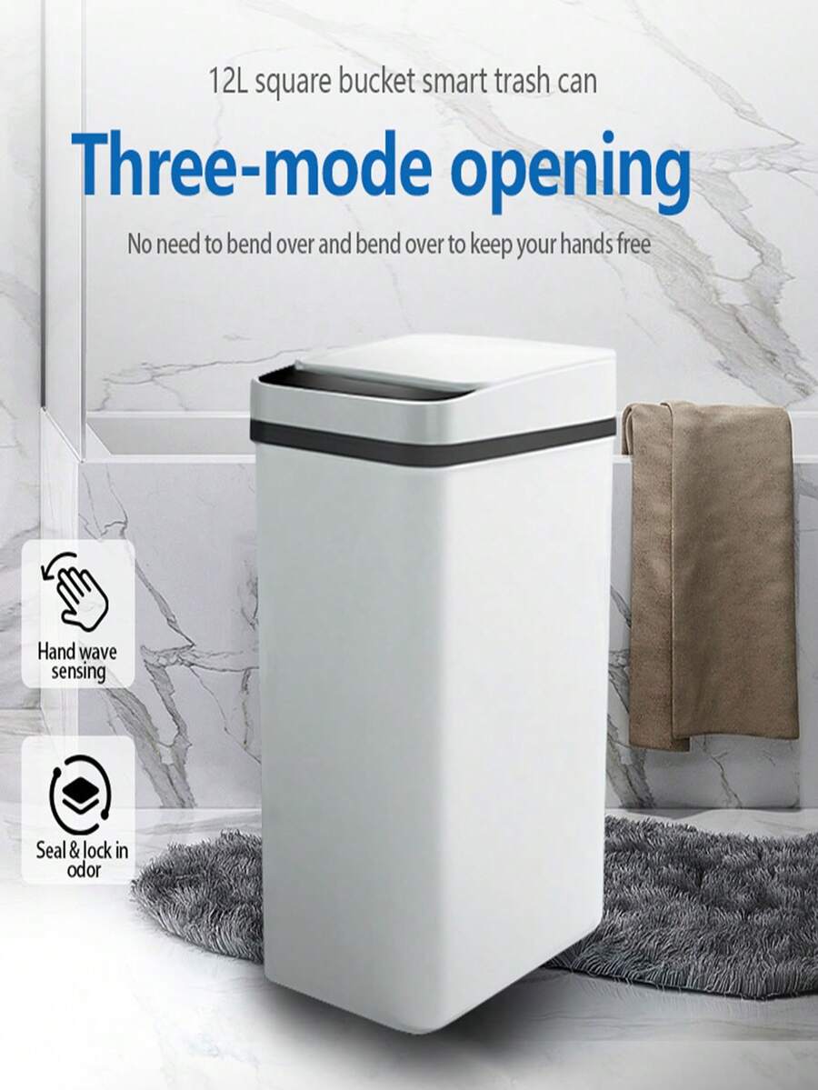 Smart Sensor Trash Can, 3 Gallon/12l Automatic Open Lid With Button ...