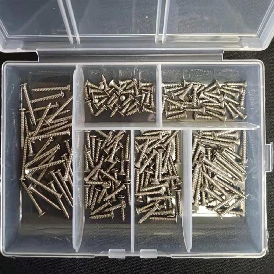 180pcs M2.2mm/0.087in Combination Screw Set, With 6 Sizes 304 Stainless ...
