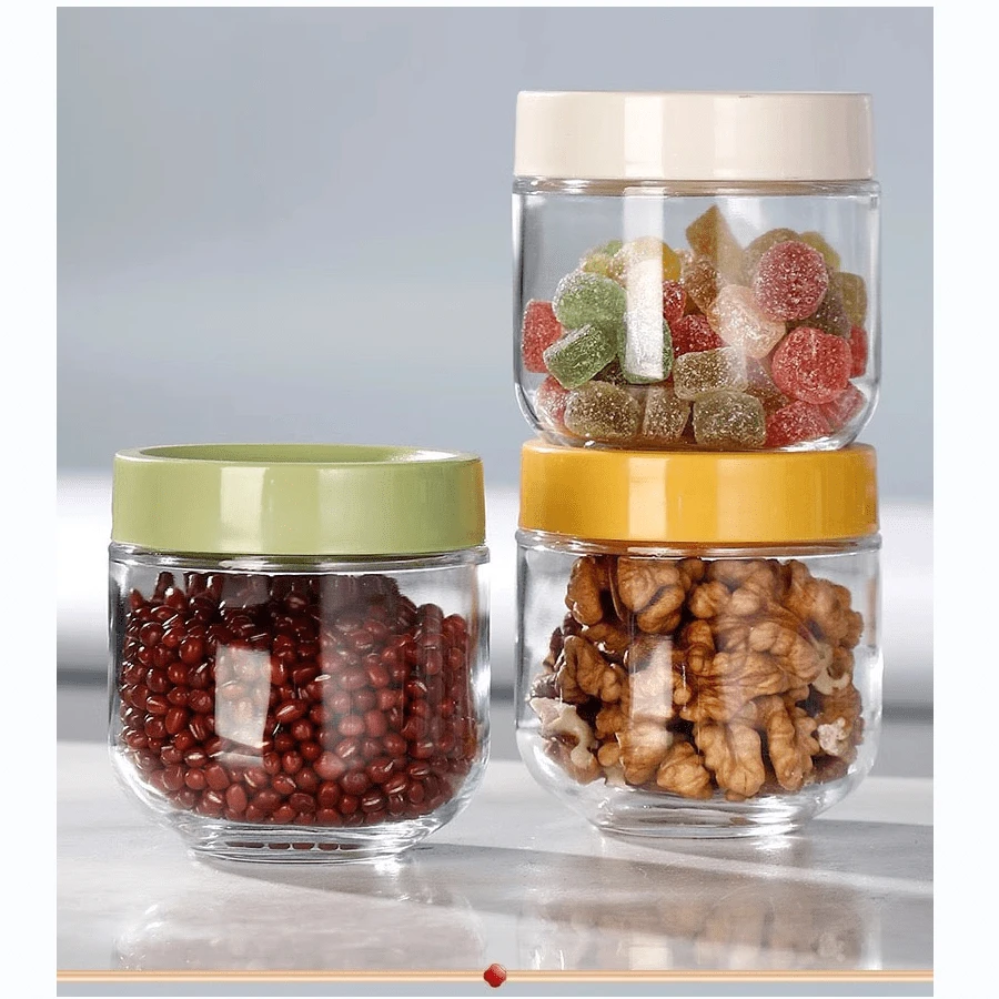 300ML Glass Food Storage Jars With Lids, Leak Proof Small Glass Jars ...
