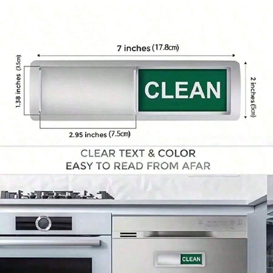 1pc Magnetic Dishwasher Sign, Clean Dirty Slide Indicator - Dish ...