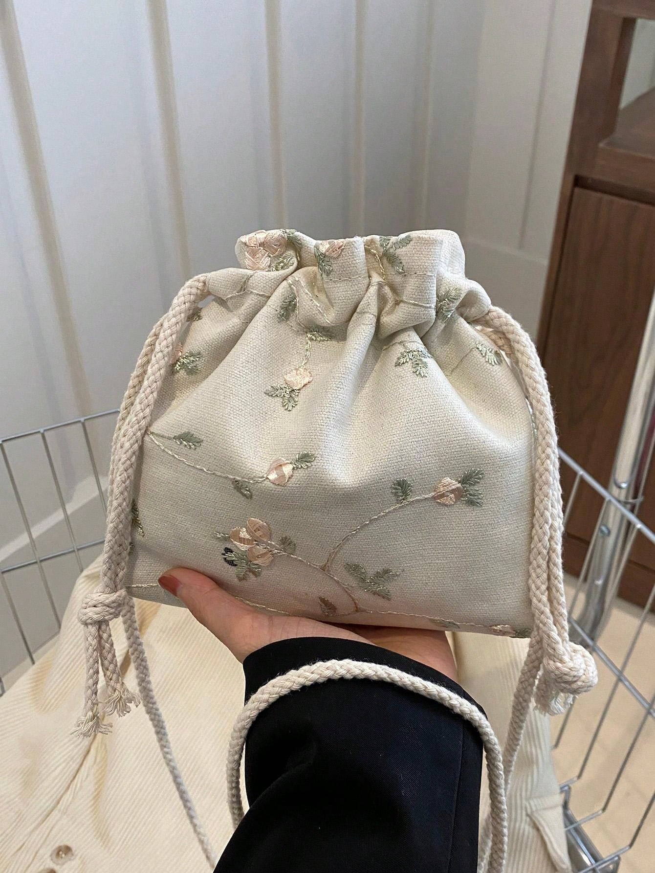 1 Peça Sacola De Balde Mini De Renda Fashion Sacola Transversal Leve ...