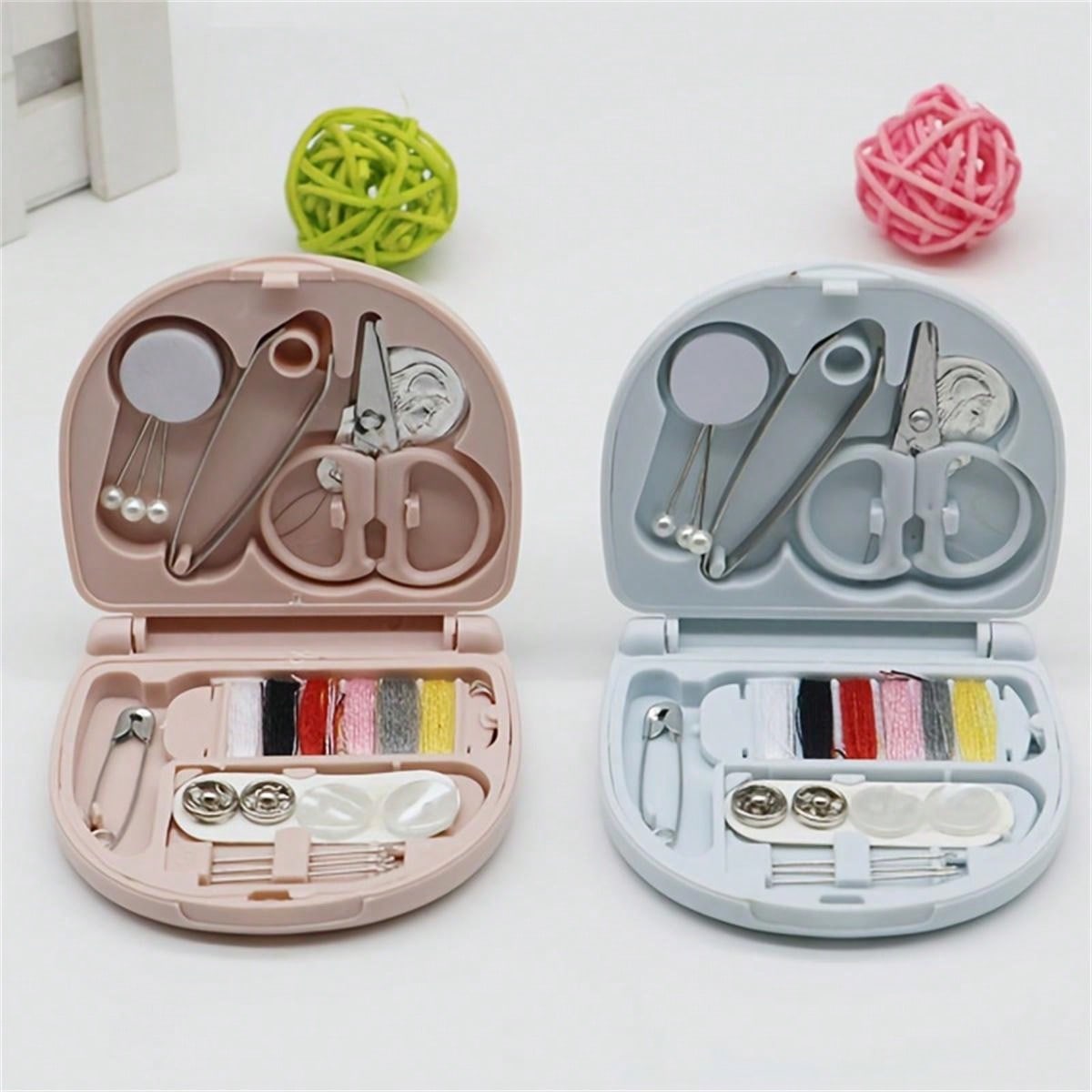 1 Set Of Mini Sewing Box, Portable Small Sewing Kit, Mini Scissor ...