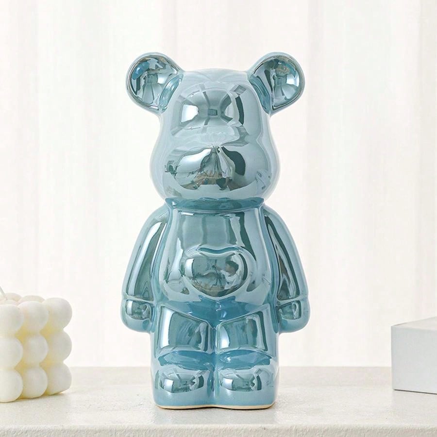 CHAIV 21cm Ceramic Luxury Heart-Shaped Bear High-End Ceramics Light ...