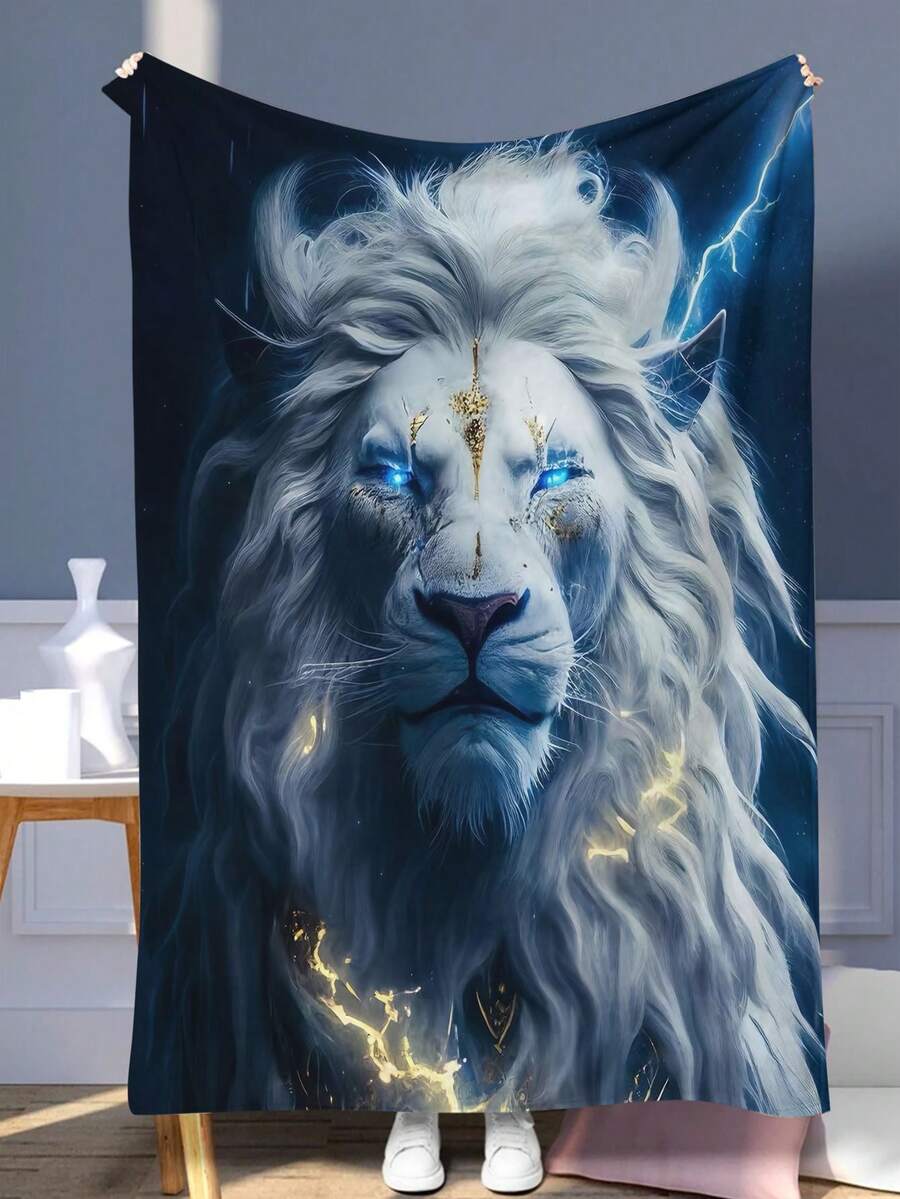 1pc Super Soft Flannel Blanket With Personalized Design, Featuring A ...