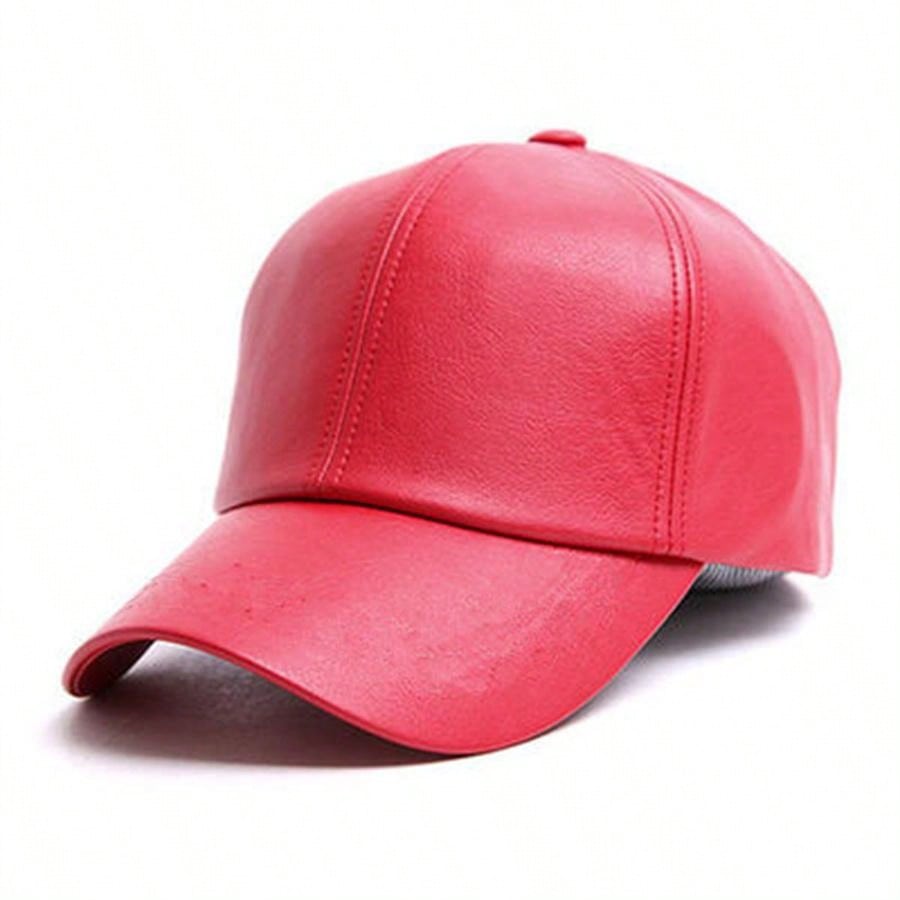 1Pc Baseball Cap Pu Leather Baseball Cap Duck Tongue Shading Hip-Hop ...