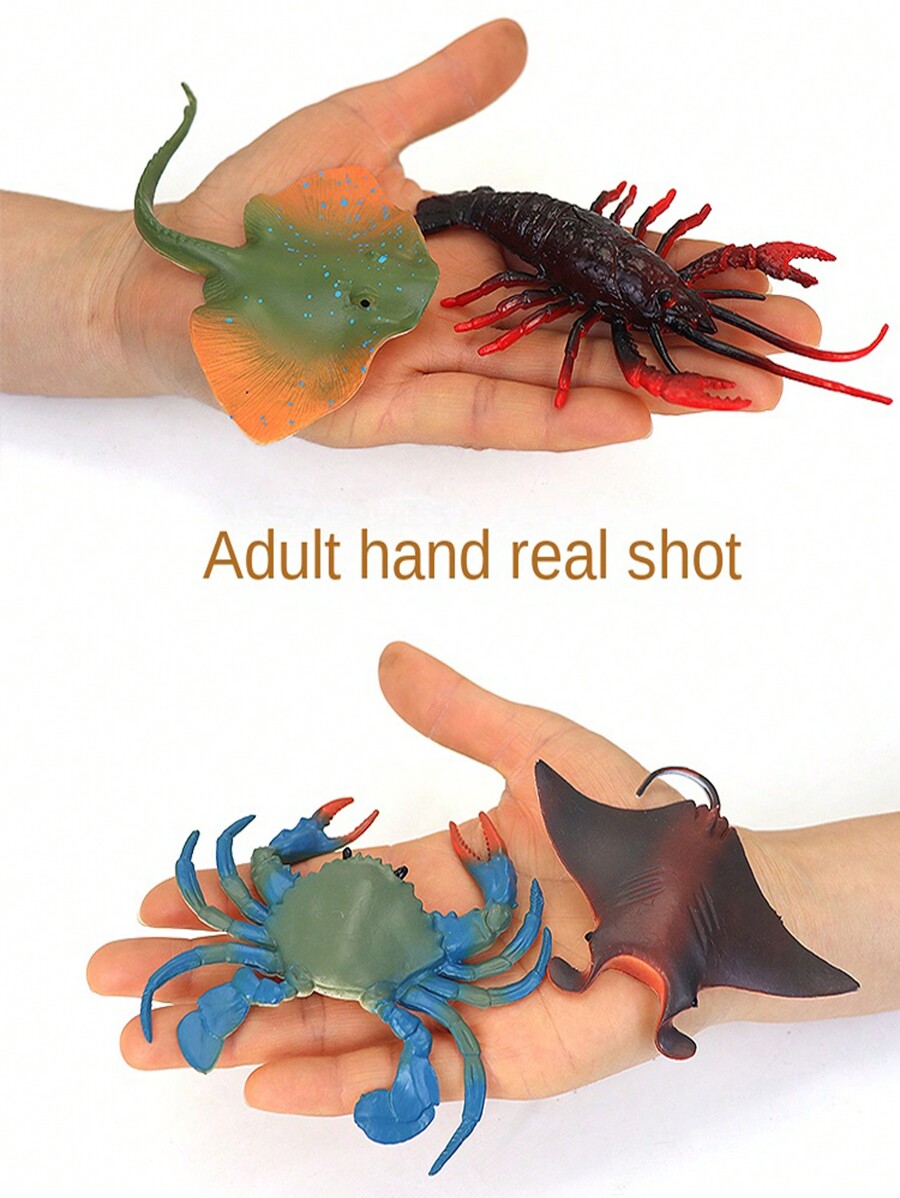 10pcs/Set Ocean Animal Models Toy, Including Starfish, Stingray ...