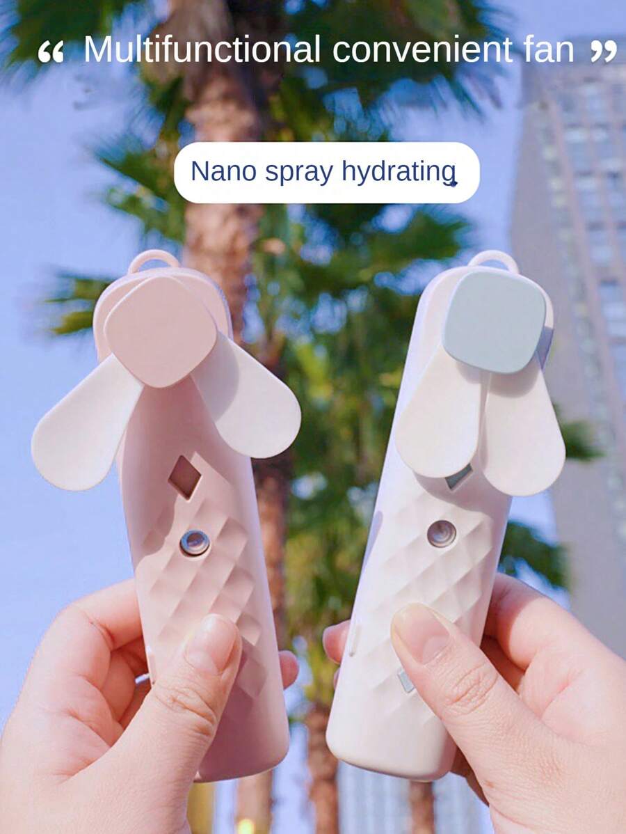 Hand Held Water Spray Mist Hand Fan, Usb 2 In 1 Mini Air Cooler Fan ...
