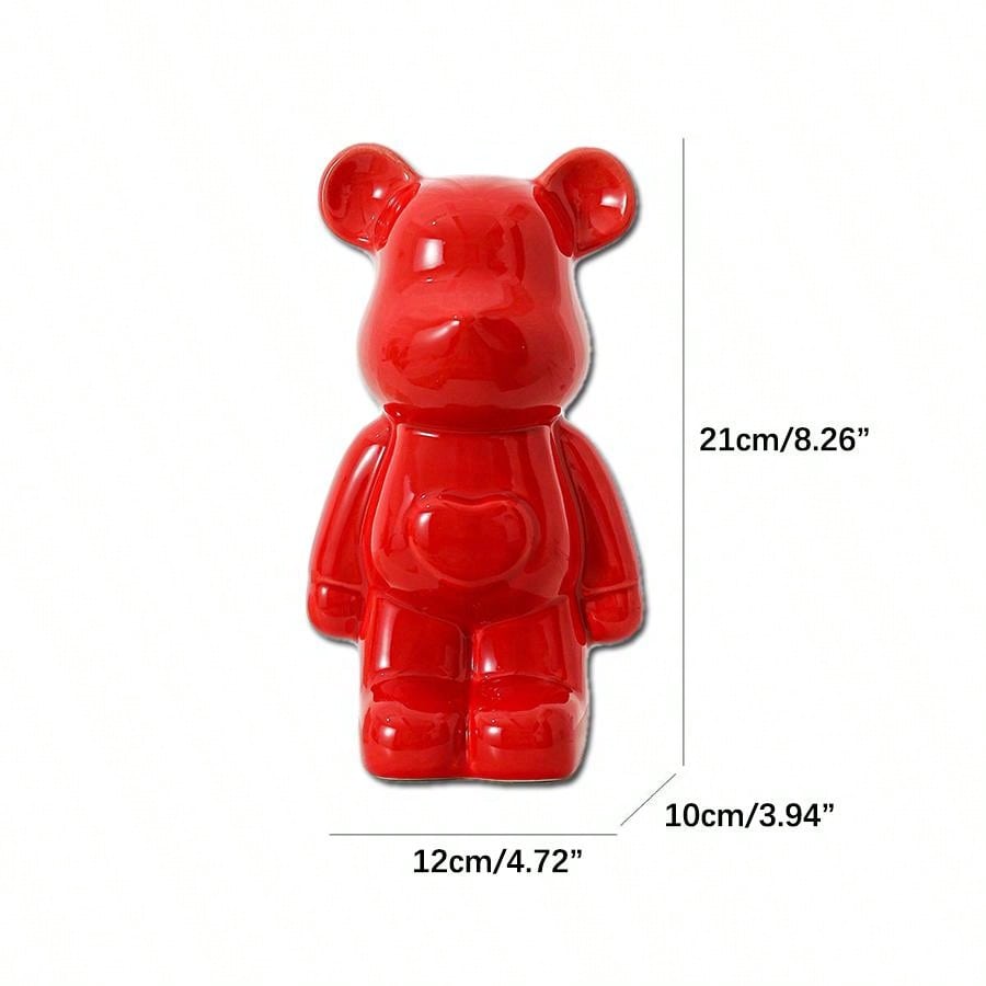 CHAIV 21cm Ceramic Luxury Heart-Shaped Bear High-End Ceramics Light ...