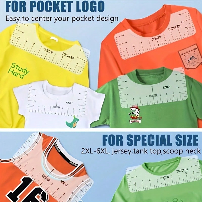 11 Pcs T Shirt Ruler Set With No Peeling Pen T Shirt Alignment Guide
