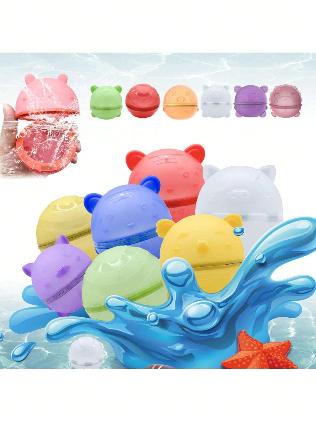 5pc Water Balloon Water Bomb Splash Balls Toys Reusable Water Balloons ...