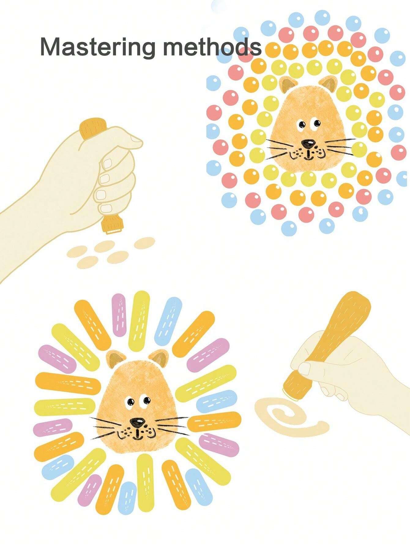 A Set Of Doodle Painting Coloring Book With Finger Dots For Children To ...