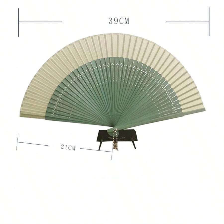 Leque Chinês Dobrável Antigo de Uma Peça, Primavera/Verão, Para Hanfu ...