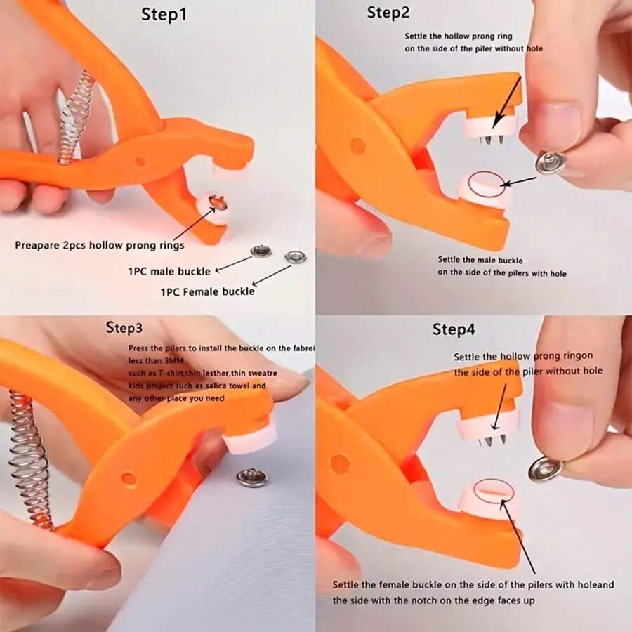 Snap Button Installation Tools Set Including Five-Claw Button Clamps ...