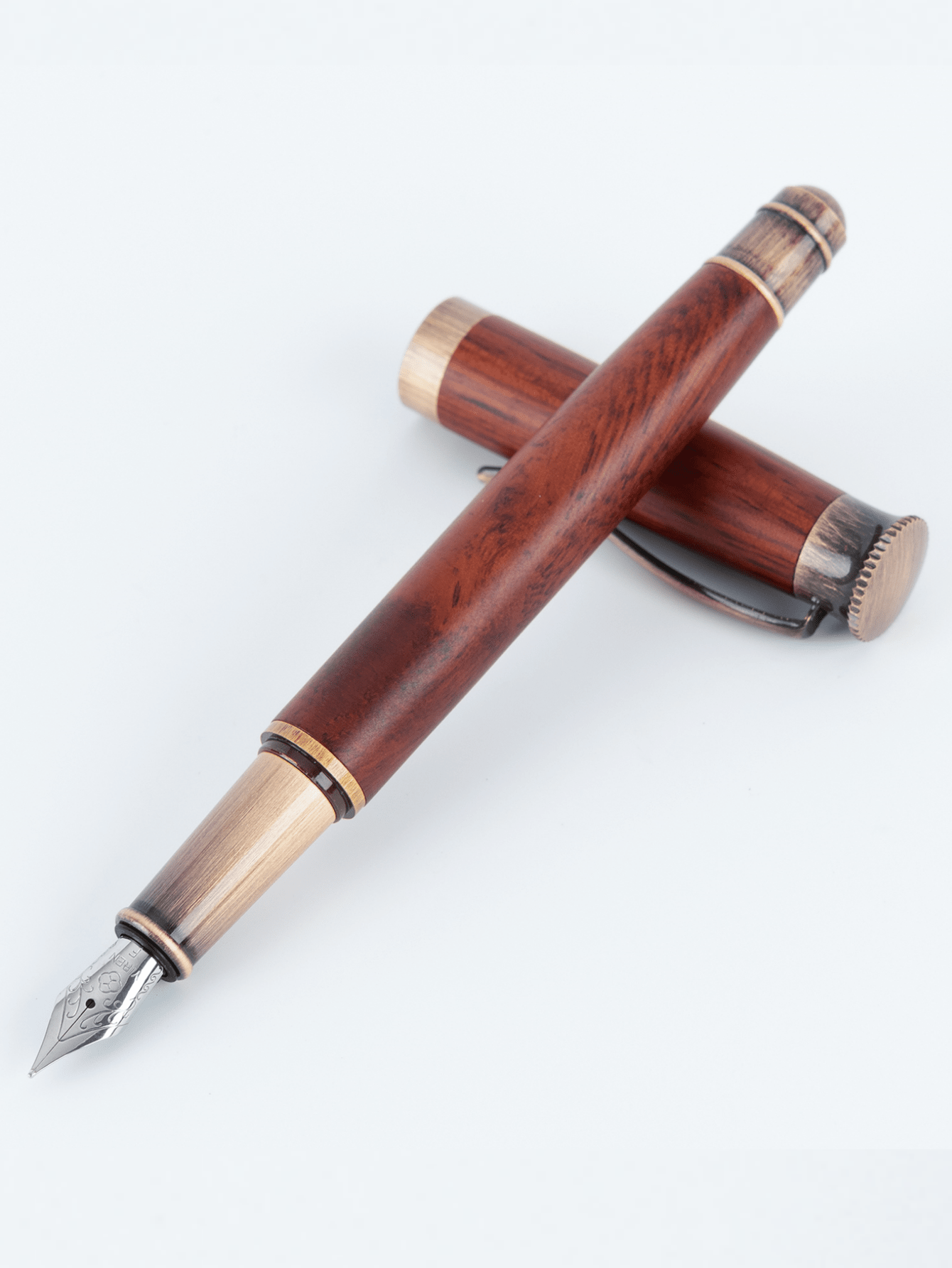 High-End Sandalwood Art Calligraphy Fountain Pen, 0.5mm Nib Size, Ink ...