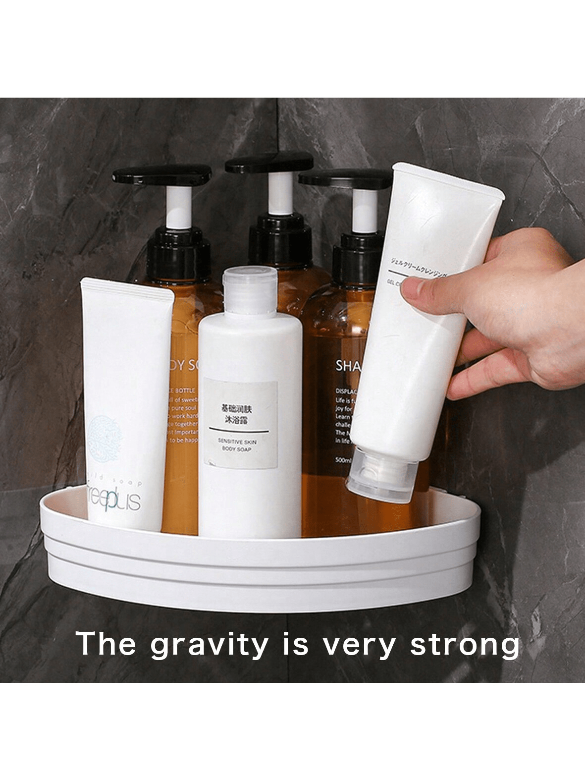 No-Drill Minimalist Bathroom Corner Shelf With Drip Tray | SHEIN USA