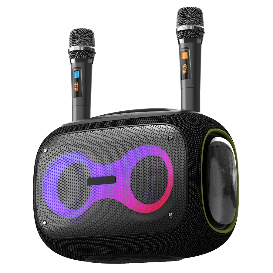 Assorted Colors Portable Karaoke Bluetooth Speaker With Two Microphones ...