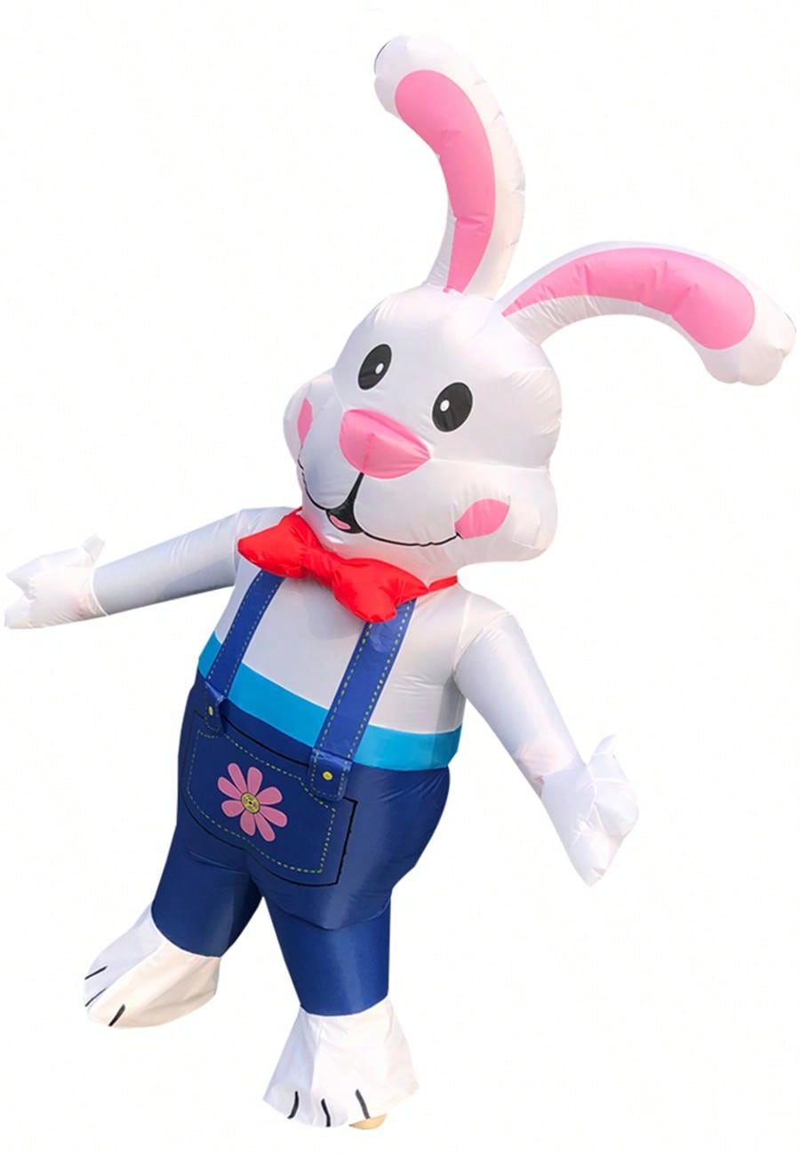 Blue Bunny Inflatable Costume Easter Bunny Costume Adult Rabbit Blow Up