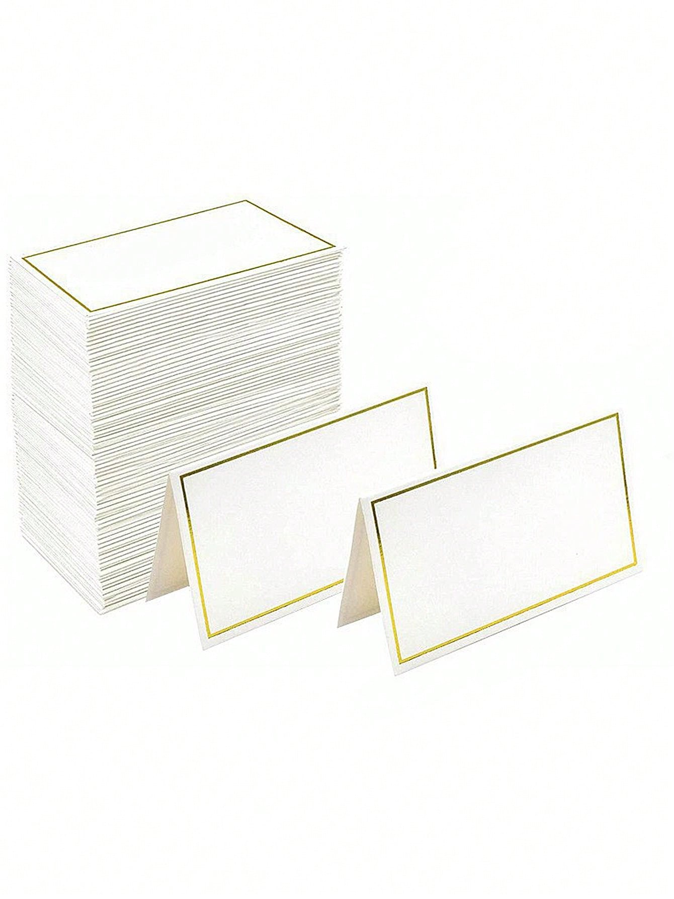 10pcs Foldable Stand-Up Table Card With Foil-Stamped Square Frame For ...