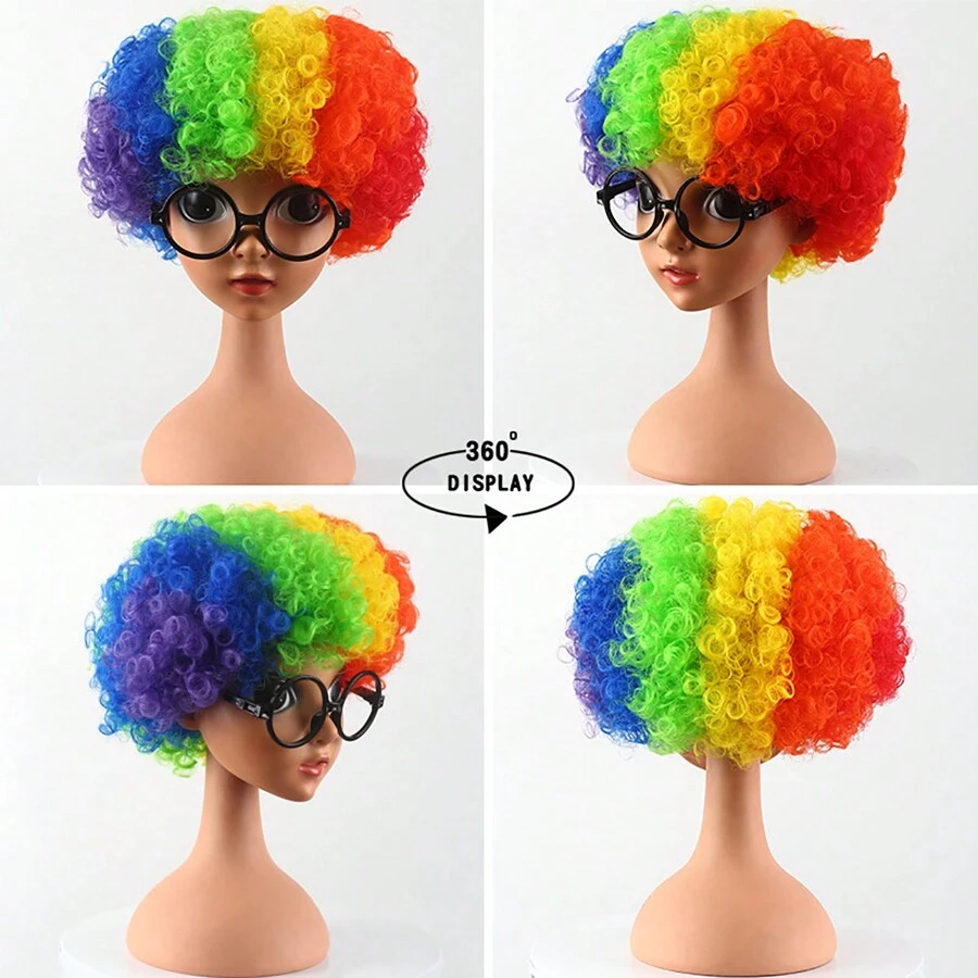 1PC Carnival Explosive Head Wig Play Tricks Clown Headwear Colorful ...