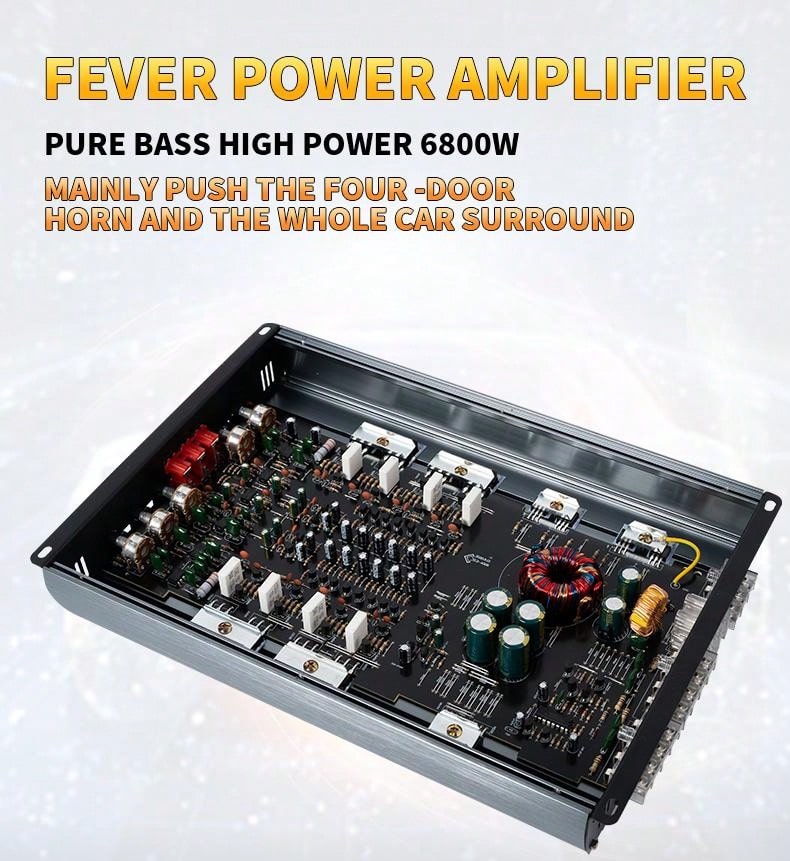 4 Channels AB Class 12V Car Amplifier Vehicle Amplifier 6800W Power ...