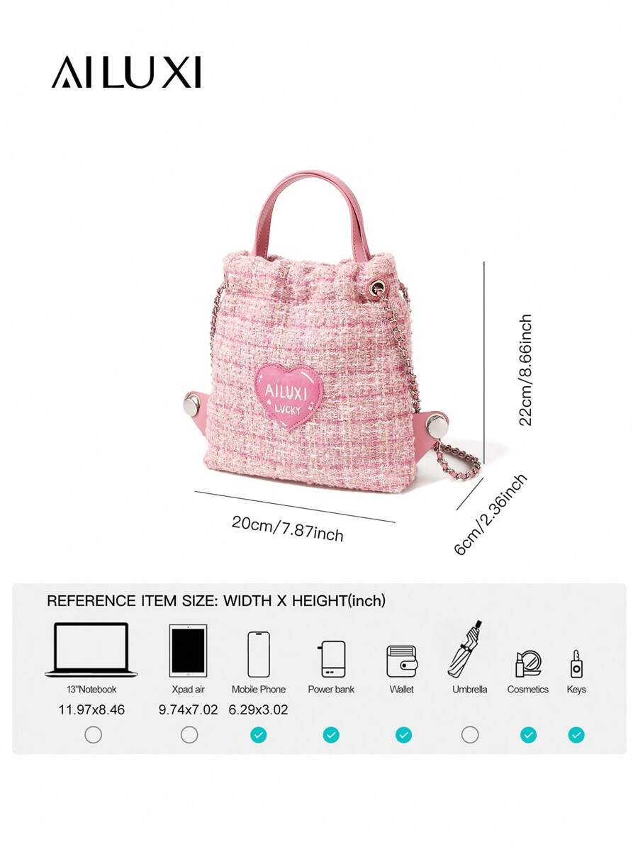 Cute Small Backpack For Girls 2024 New Arrival, Woolen Cloth, Pink ...
