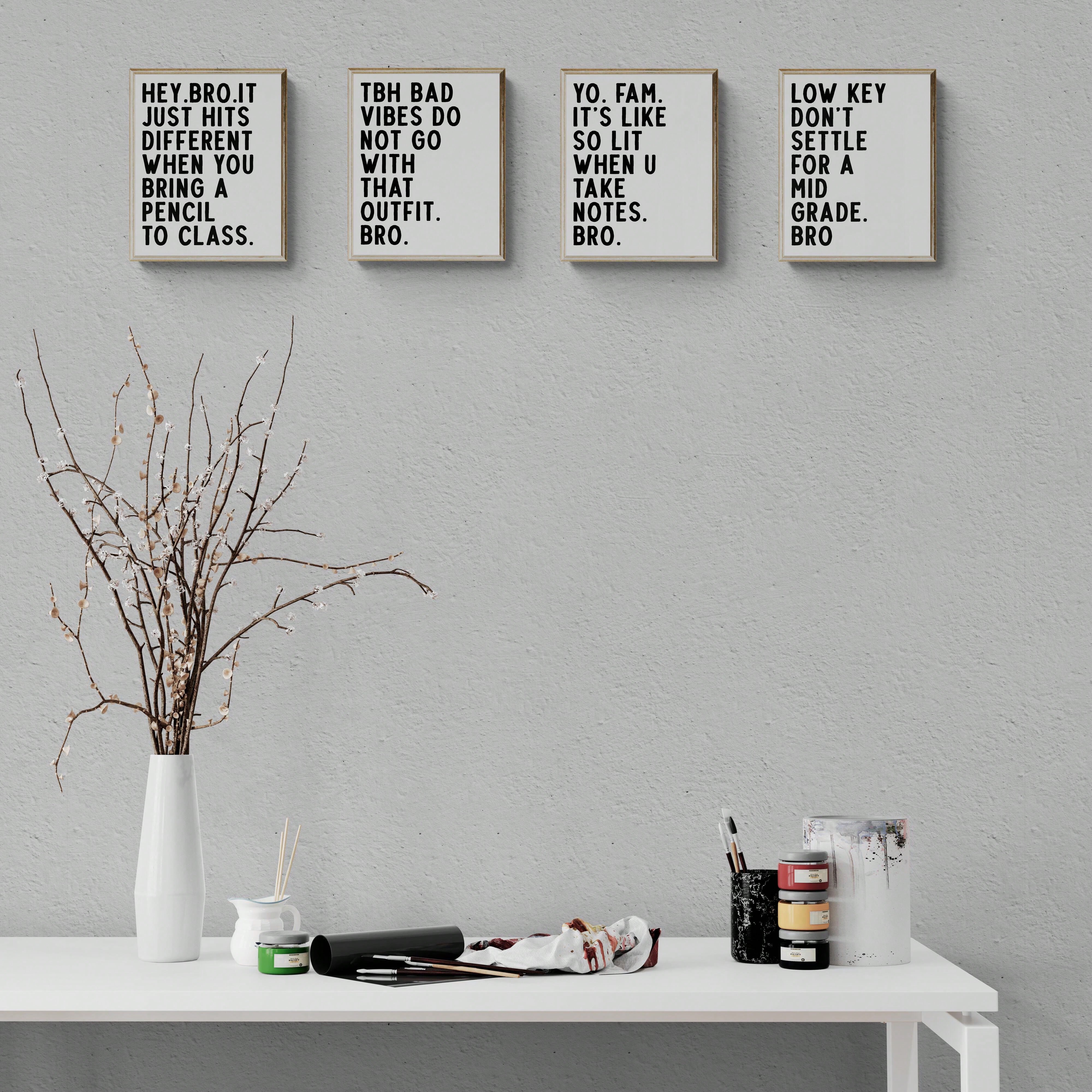 4pcs Math Classroom Decor Bundle Poster, Funny Math Poster Set, Algebra ...