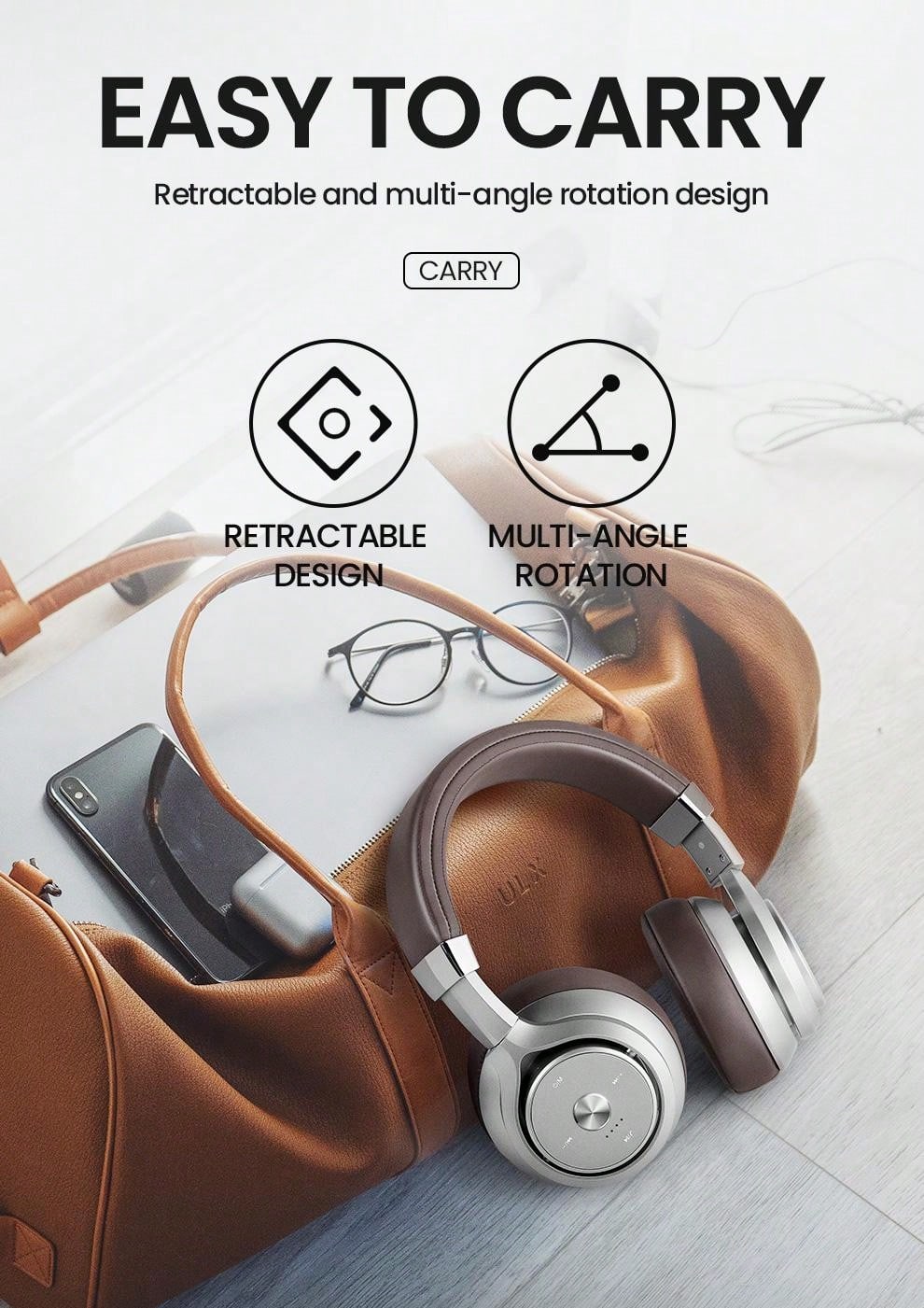 Picun P28X Wireless Headphones, 68H Playtime EQ Music Modes Wireless ...