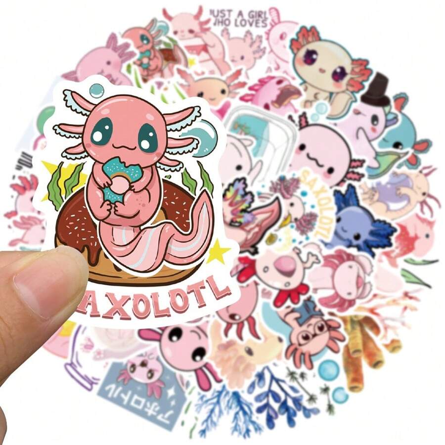 50PCS Cute Axolotl Stickers, Cartoon Graffiti Decoration Stickers For ...