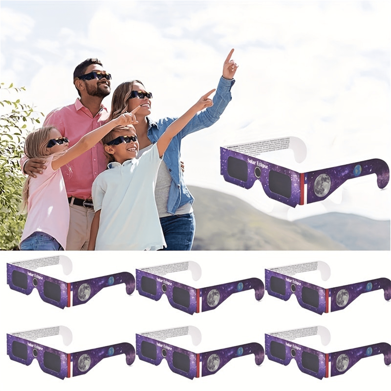 6pcs Portable Folding Solar Glasses For Watching Celestial Phenomena ...